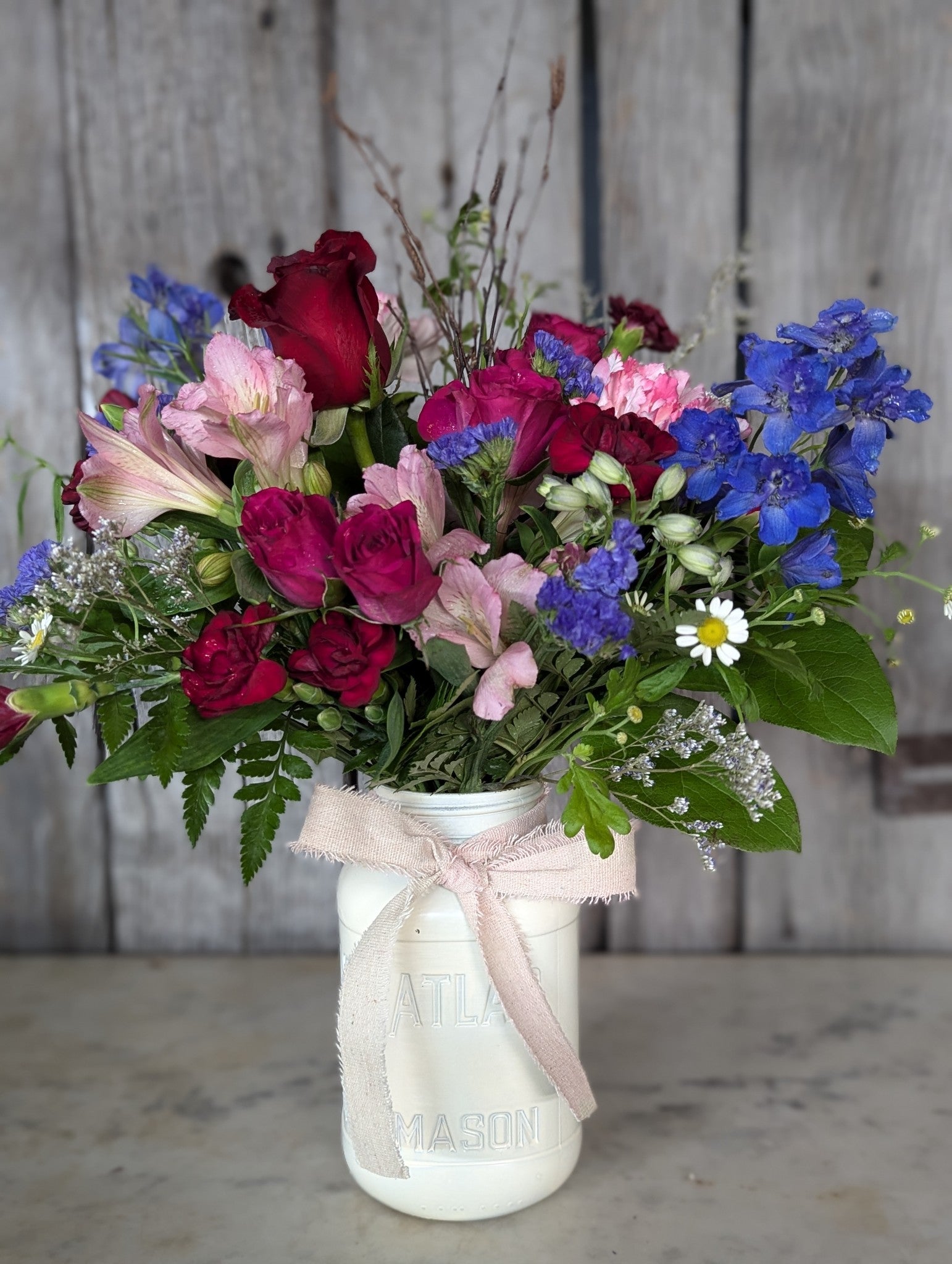 Sweetheart Garden Bouquet in Jar/Vase VALENTINE'S PRE-ORDER – River ...