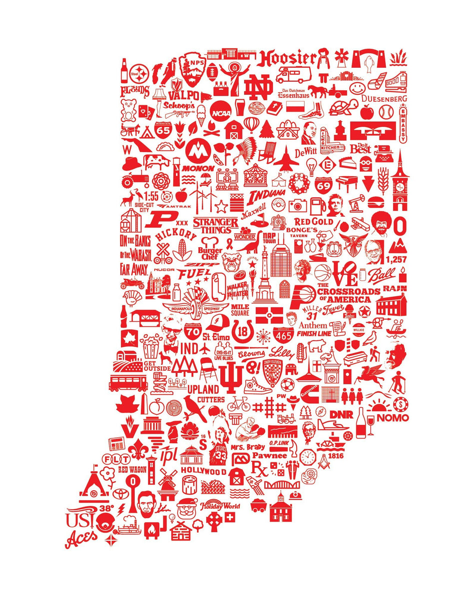 State of Indiana - Icon Map – River City Coffee and Goods